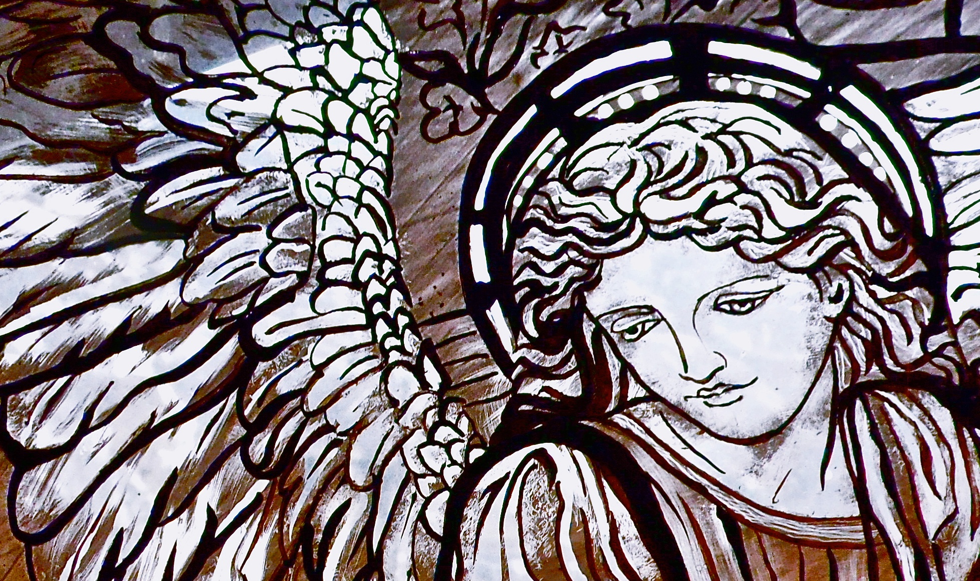 Ange en vitrail - Travail avec grisaille
